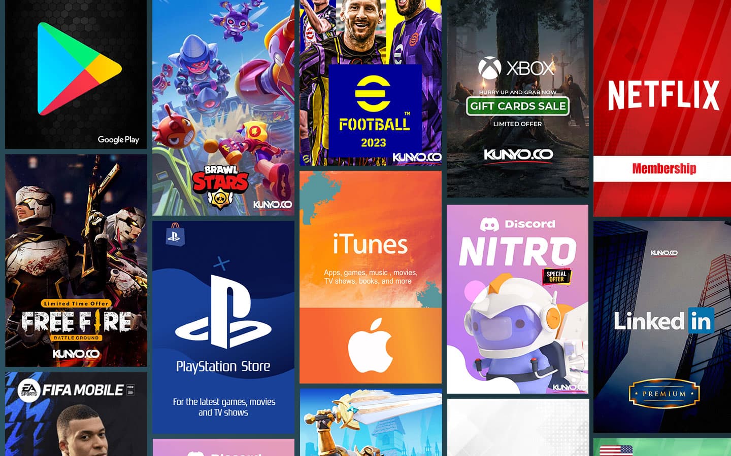 Home | All Gaming Gears, Top-ups and Gift Cards | Kunyo